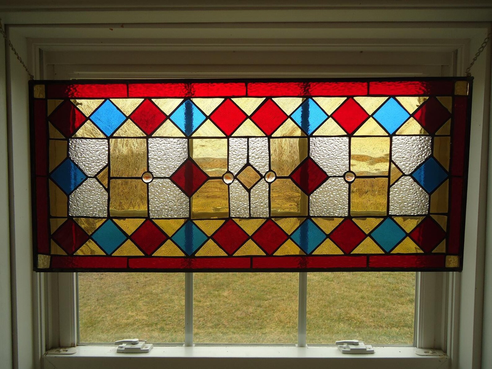 Stained Glass Transom Window Suncatcher Panel Valance 30 X 13.5 - Etsy