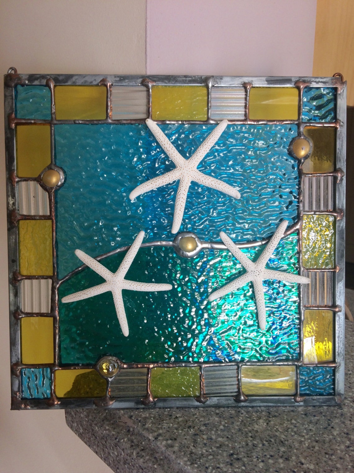 Starfish Stained Glass Panell Ocean Sea Boat Suncatcher - Etsy