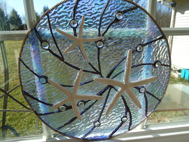 Stained Glass Nautical Window Tropical Sea Starfish Suncatcher | Etsy