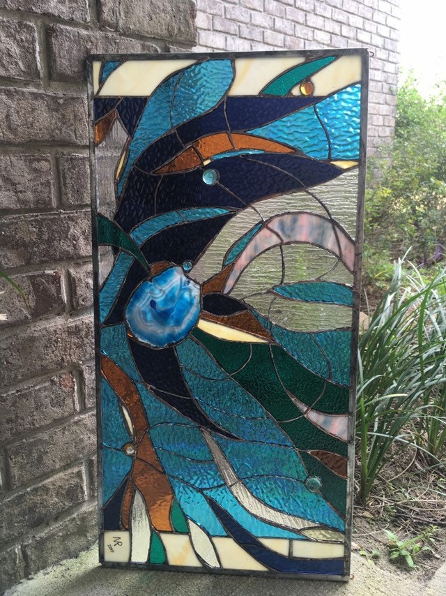 Stained Glass Window Tropical Starfish Sea Shell Sailboat Suncatcher ...