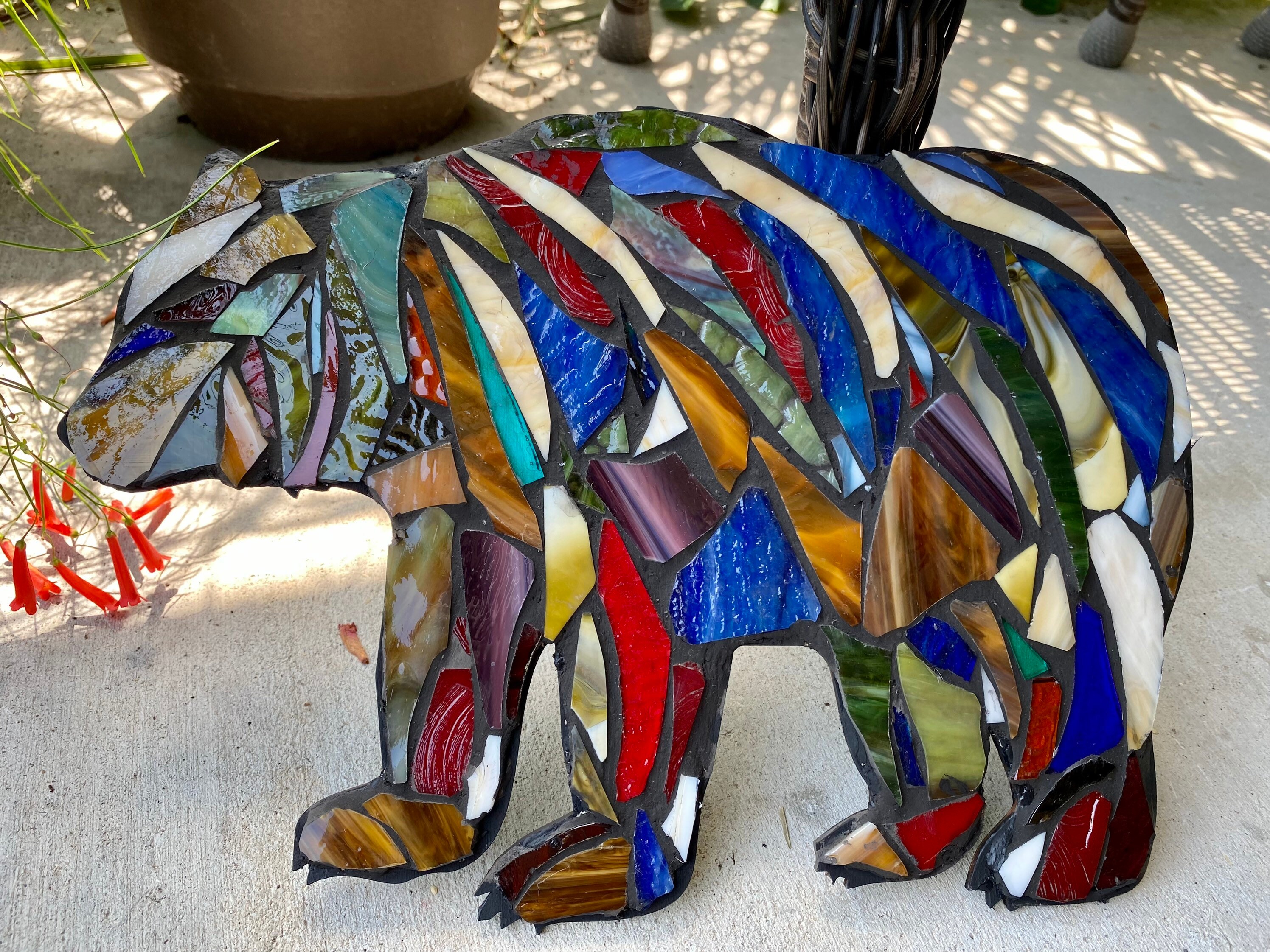 Bear Stained Glass Mosaic Polar Grisly Bear Sculpture Rustic | Etsy