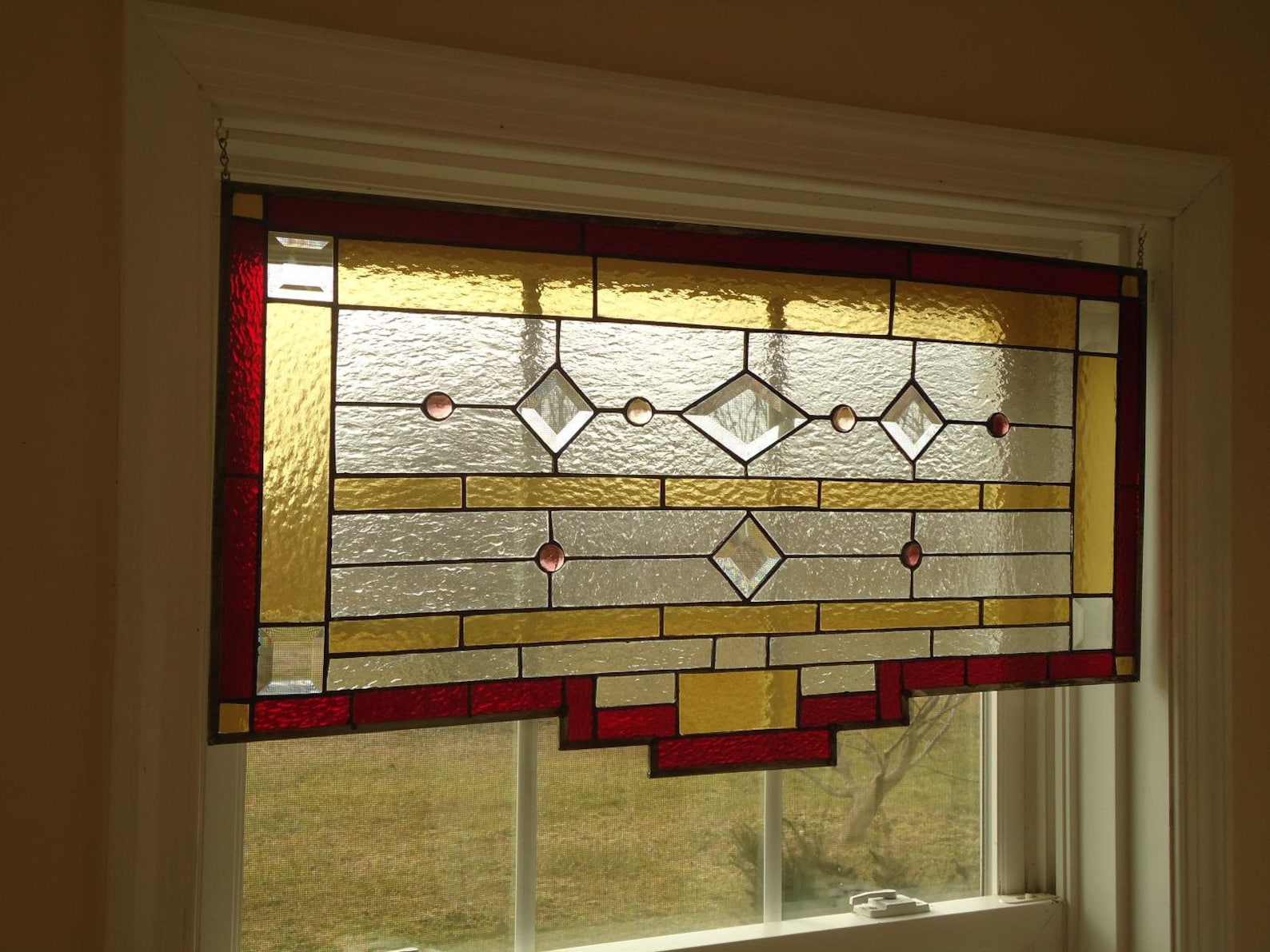 Tiffany Styled Stained Glass Window Panel Curtain Valance 27x17 - Etsy