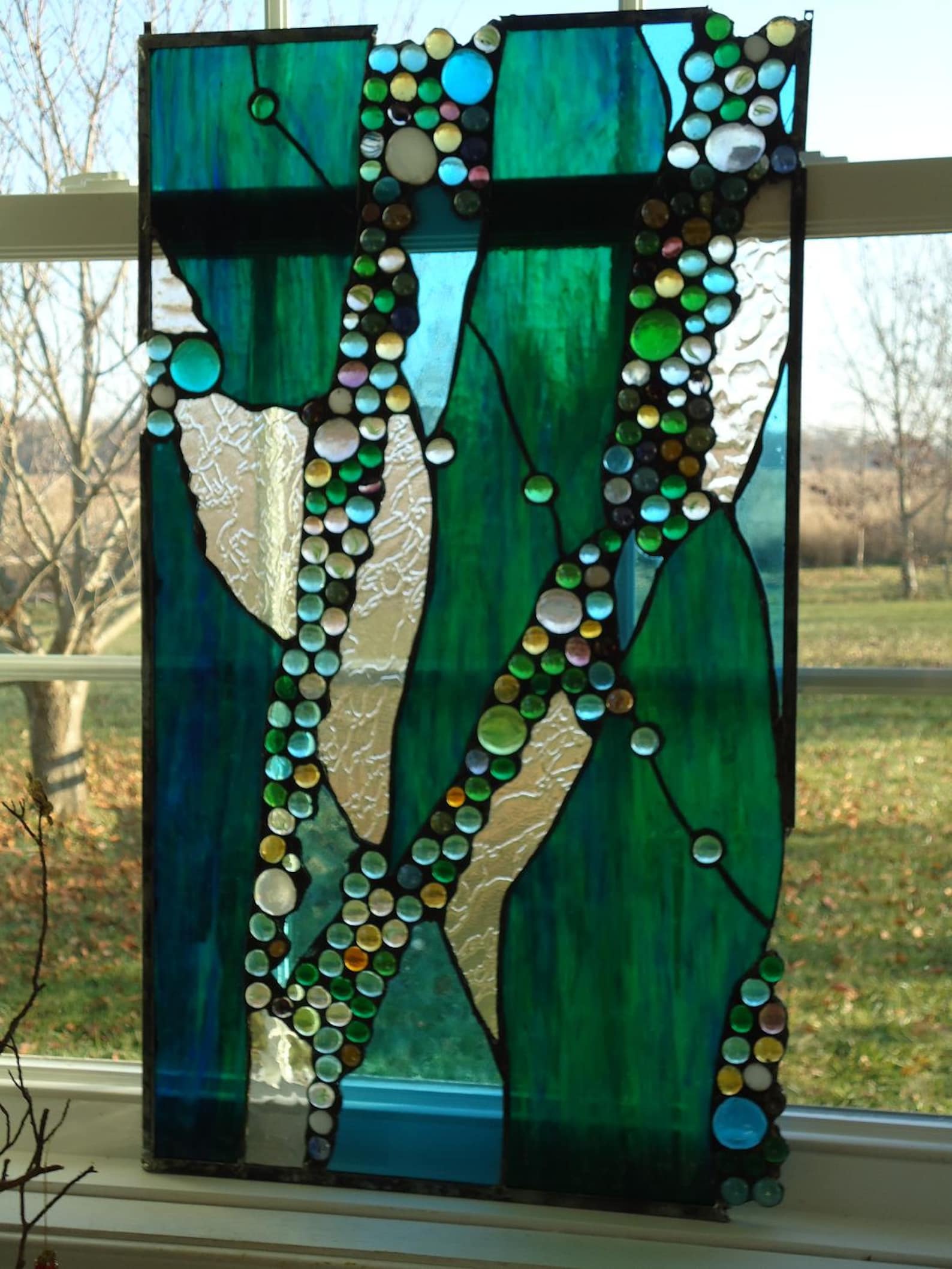 Stained Glass Abstract Transom Window Panel Valance 30 | Etsy