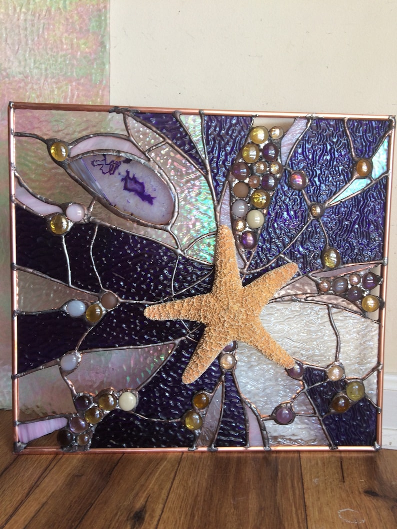 Starfish Stained Glass Window Tropical Sea Shell Sailboat Suncatcher ...