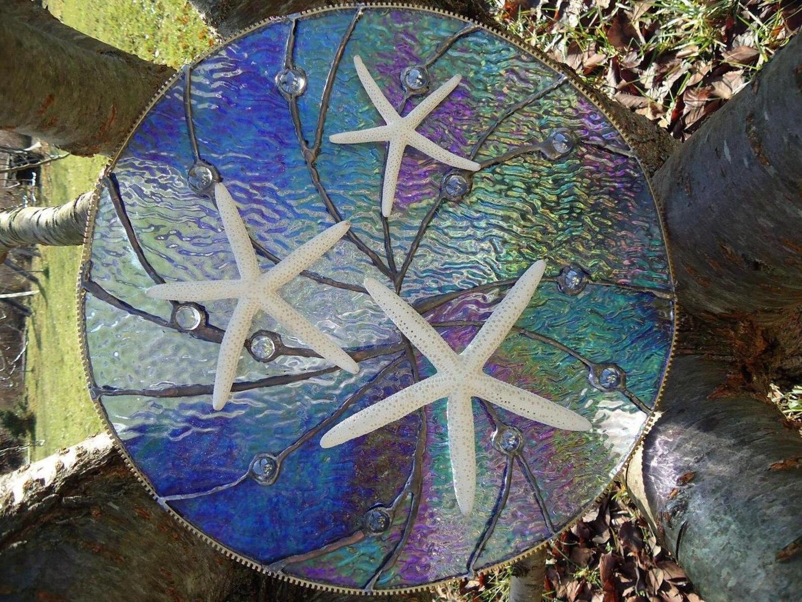 Stained Glass Nautical Window Tropical Sea Starfish Suncatcher | Etsy