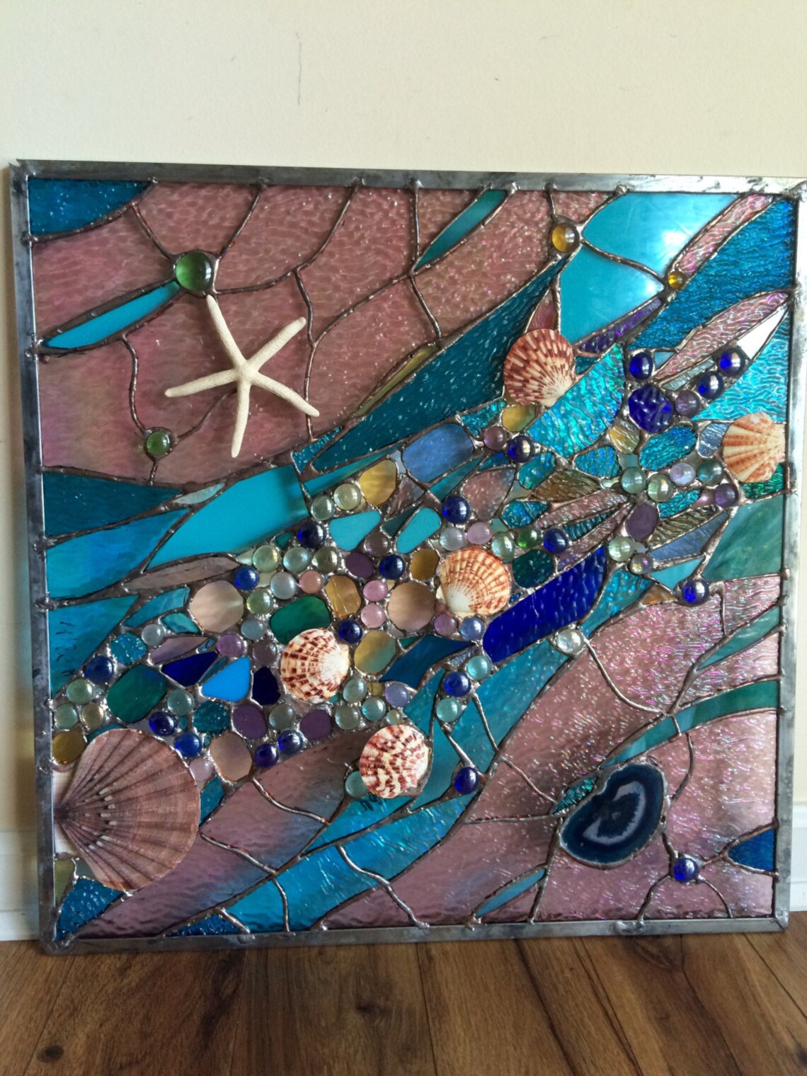Stained Glass Window Tropical Starfish Sea Shell Sailboat Suncatcher ...
