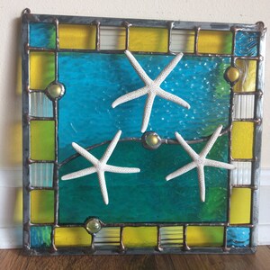 Starfish Stained Glass Panell Ocean Sea Boat Suncatcher - Etsy