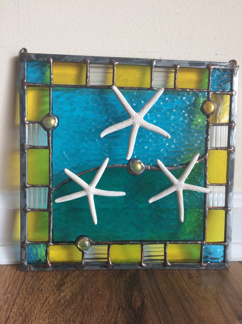 Starfish Stained Glass Panell Ocean Sea Boat Suncatcher - Etsy