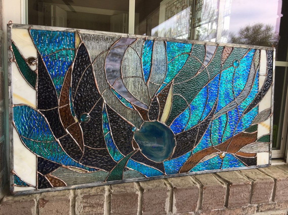 Stained Glass Window Tropical Starfish Sea Shell Sailboat - Etsy