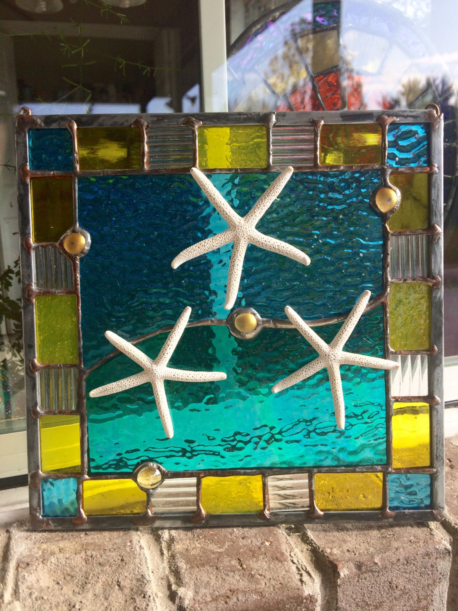 Starfish Stained Glass Panell Ocean Sea Boat Suncatcher - Etsy