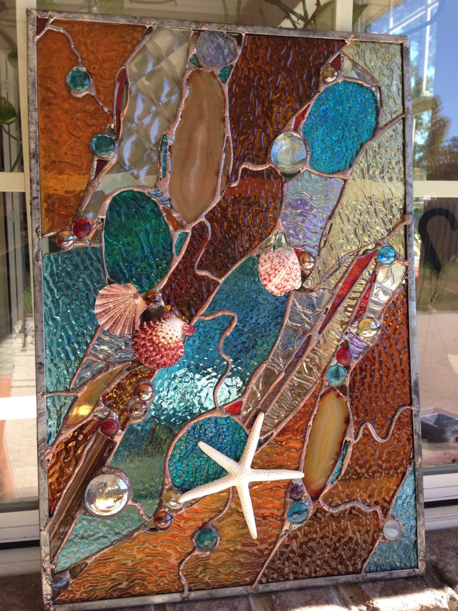 Stained Glass Tropical Fish Sea Shell Nuggets Suncatcher - Etsy