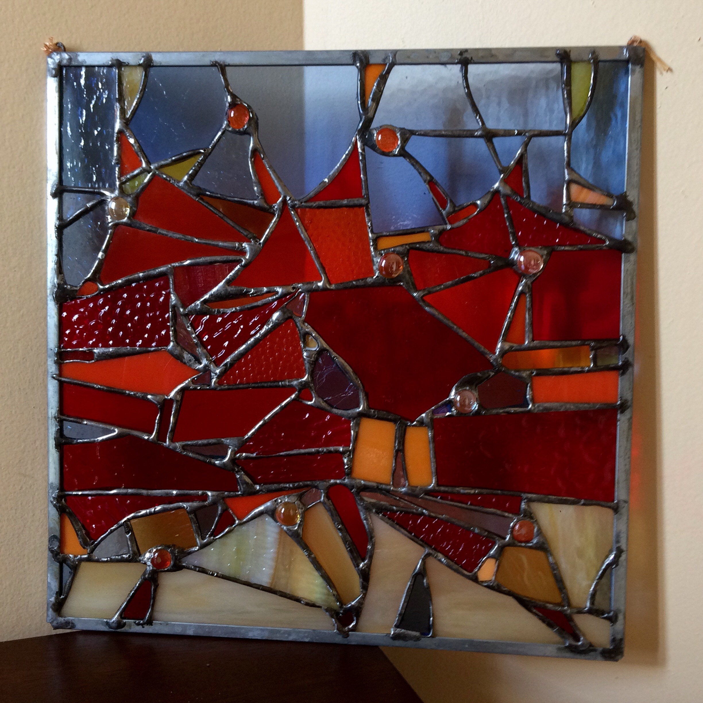 Stained Glass Abstract Transom Window Panel Modern Contemporary ...