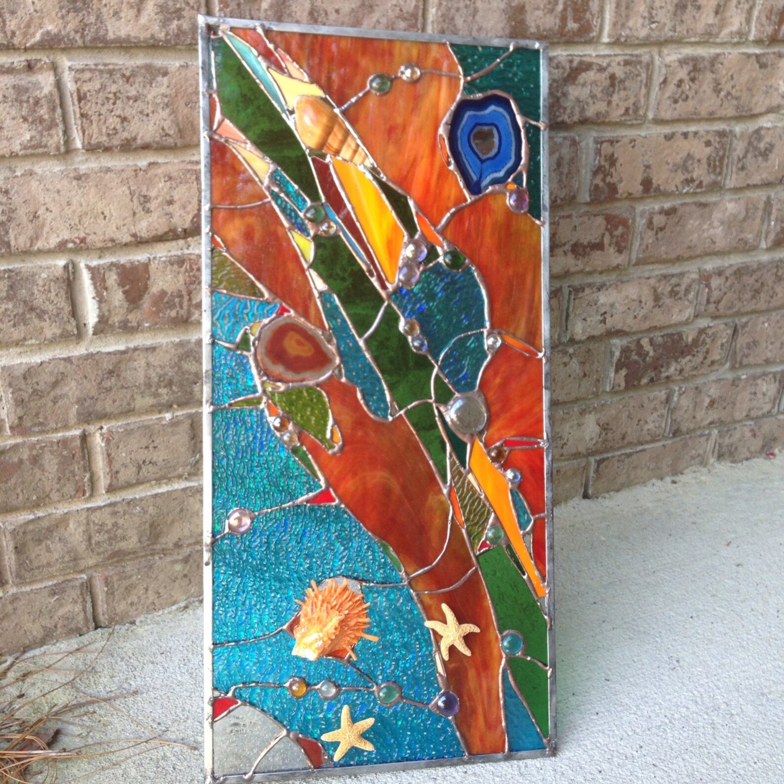 Stained Glass Tropical Fish Sea Shell Nuggets Suncatcher - Etsy