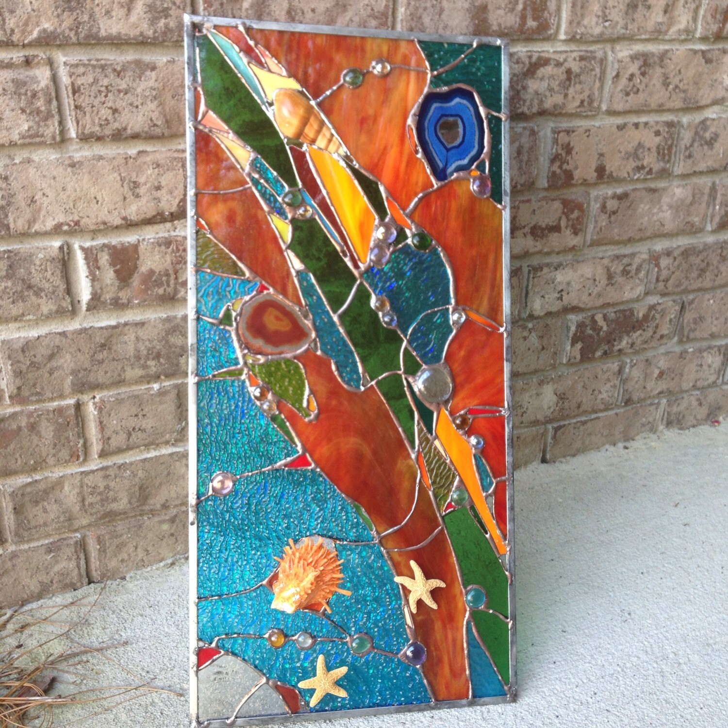 Stained Glass Tropical Fish Sea Shell Nuggets Suncatcher - Etsy