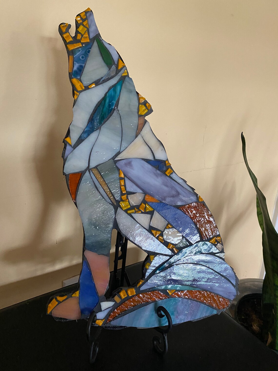 Wolf Stained Glass Mosaic Wall Sculpture Farm Rustic Country | Etsy