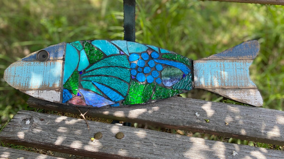 Stained Glass Mosaic Fish Tropical Nautical Wall Sculpture | Etsy