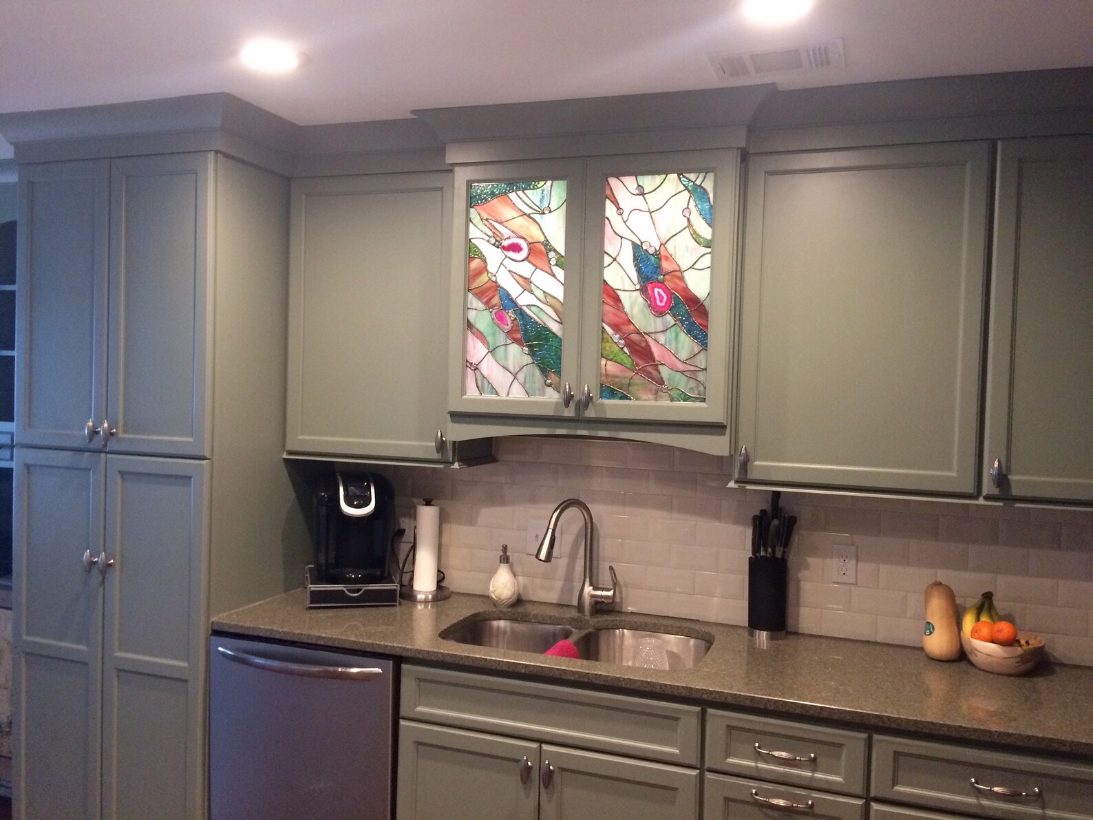 Stained Glass Panels Transoms Kitchen Cabinets Inserts | Etsy