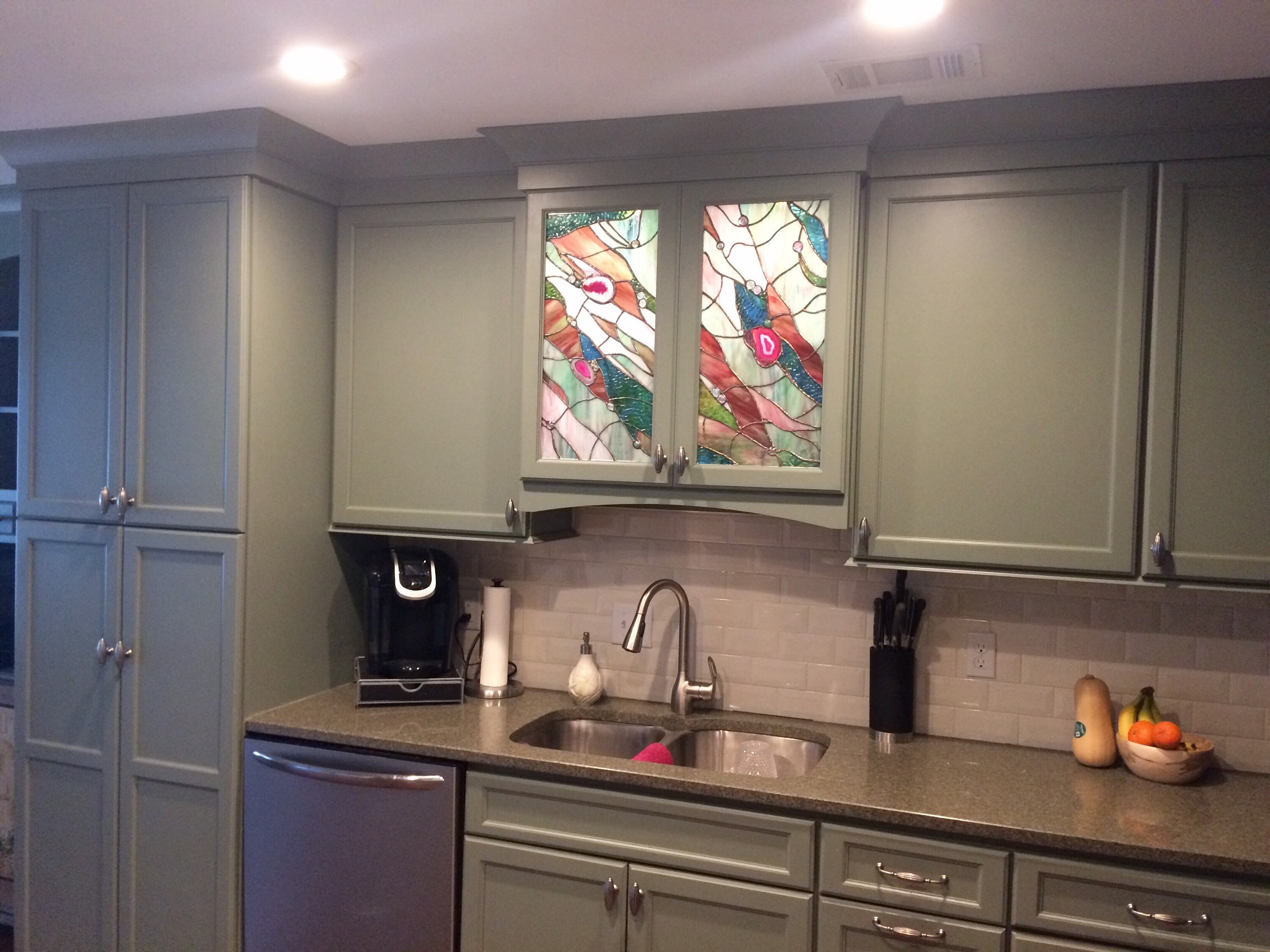 Stained Glass Panels Transoms Kitchen Cabinets Inserts | Etsy