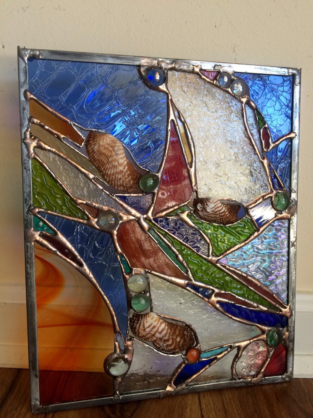 Stained Glass Window Tropical Starfish Sea Shell Sailboat Suncatcher ...