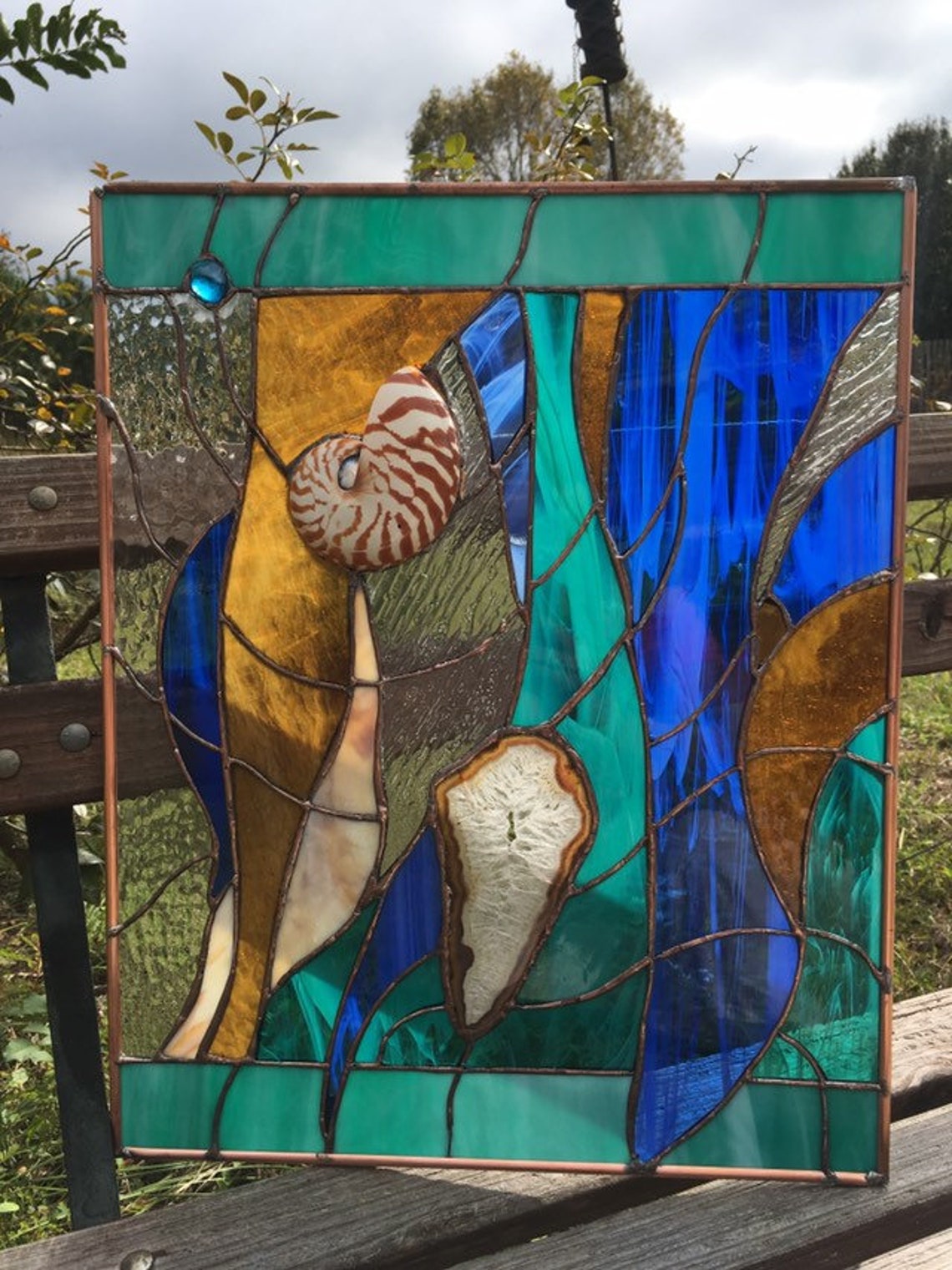 Stained Glass Tropical Fish Sea Shell Nuggets Suncatcher - Etsy