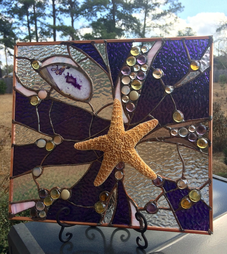 Starfish Stained Glass Window Tropical Sea Shell Sailboat - Etsy