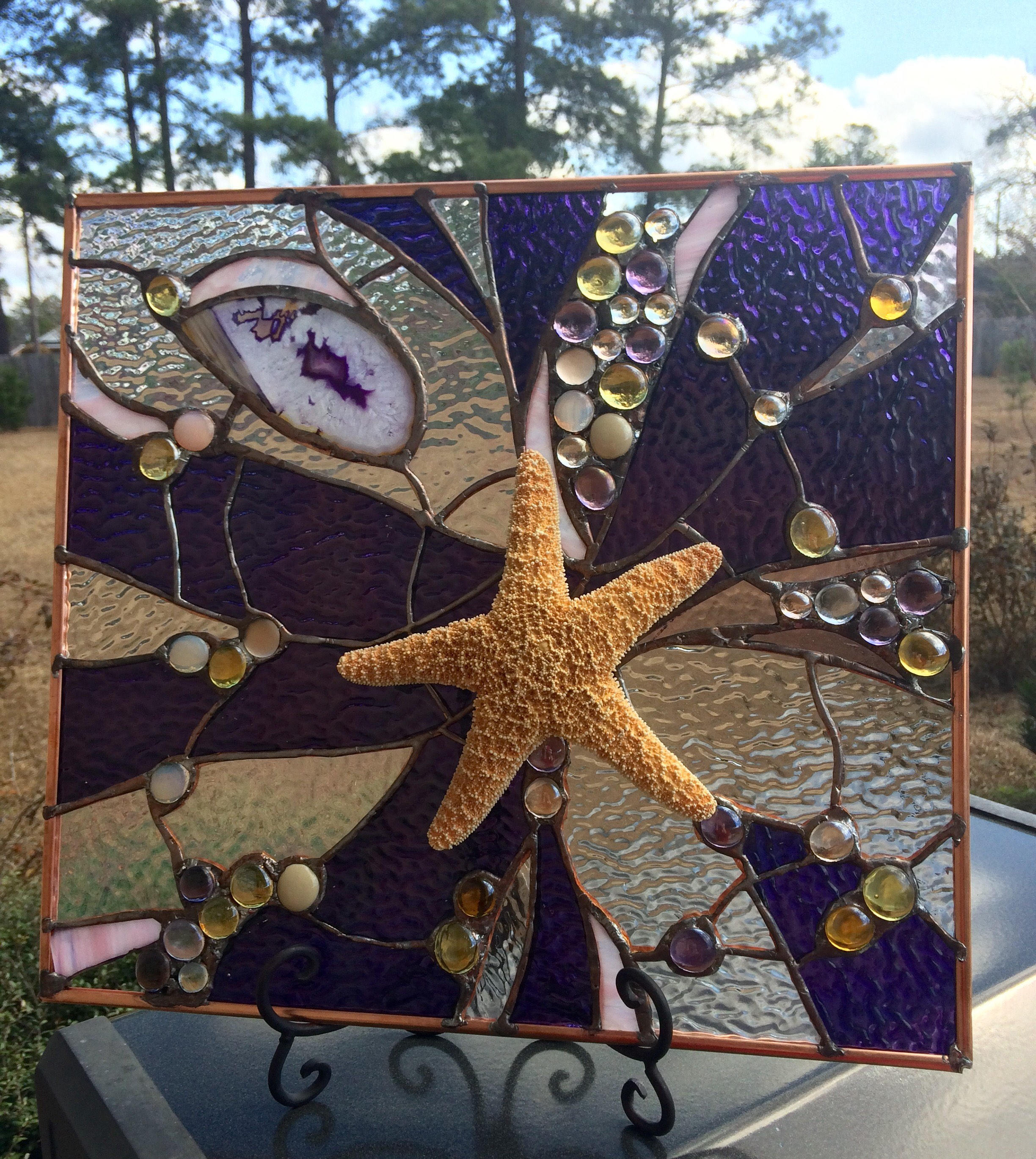 Starfish Stained Glass Window Tropical Sea Shell Sailboat | Etsy