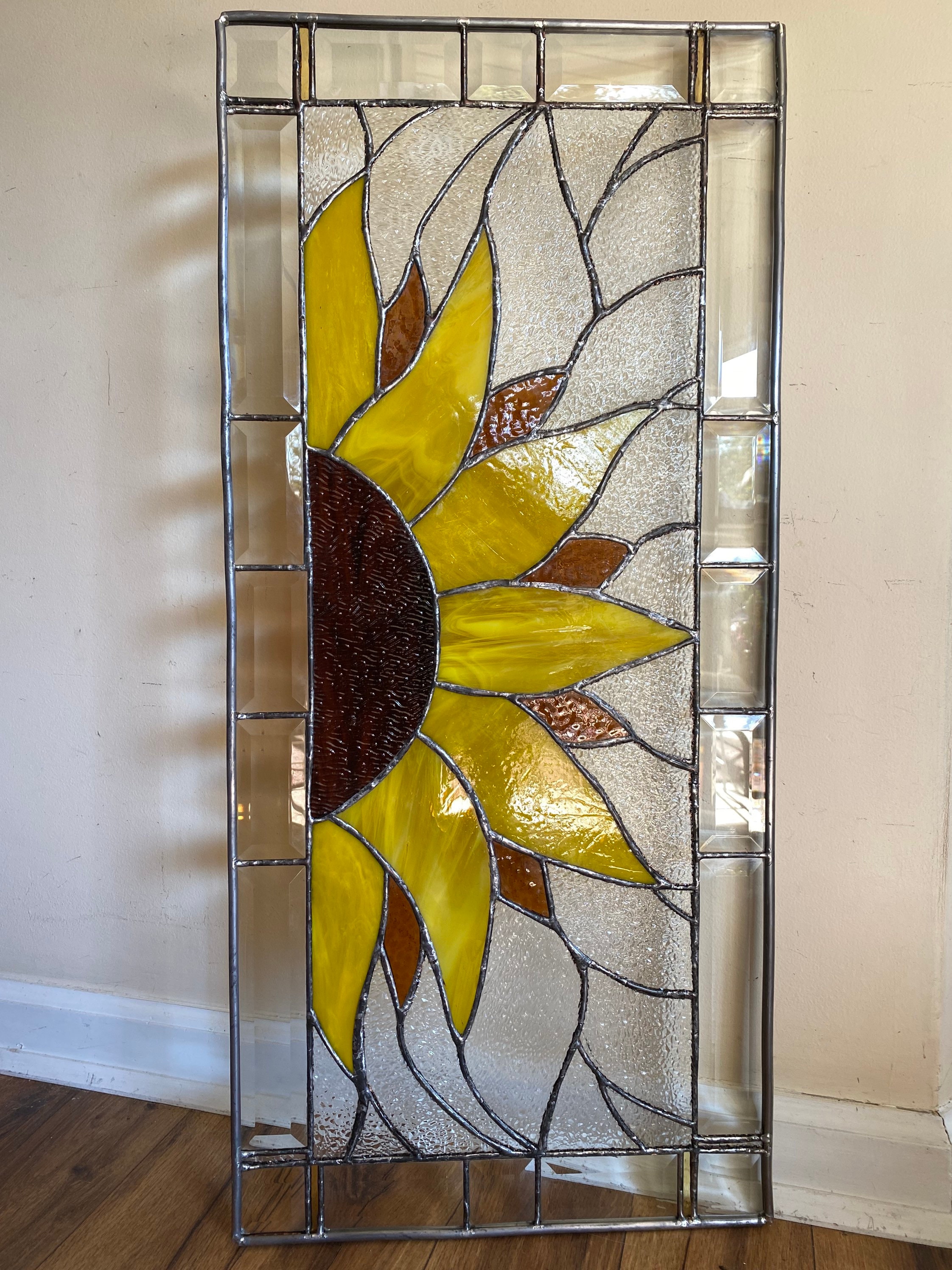 Sunflower Stained Glass Panel Summer Garden - Etsy