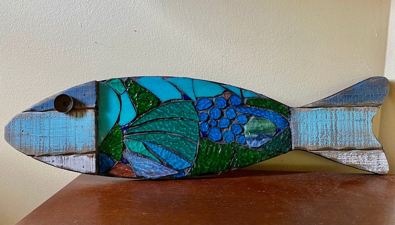 Stained Glass Mosaic Fish Tropical Nautical Wall Sculpture - Etsy