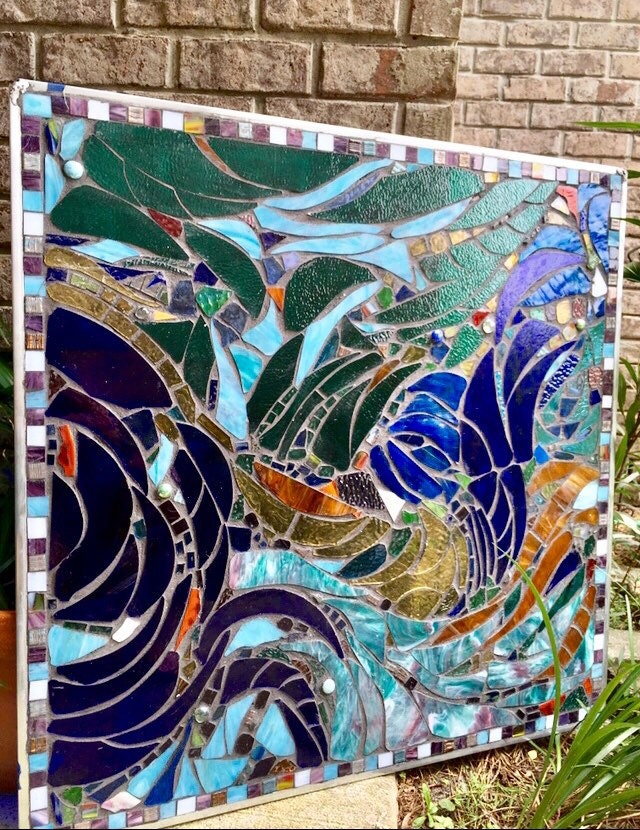 Stained Glass Mosaic Abstract Panel 32x32 - Etsy