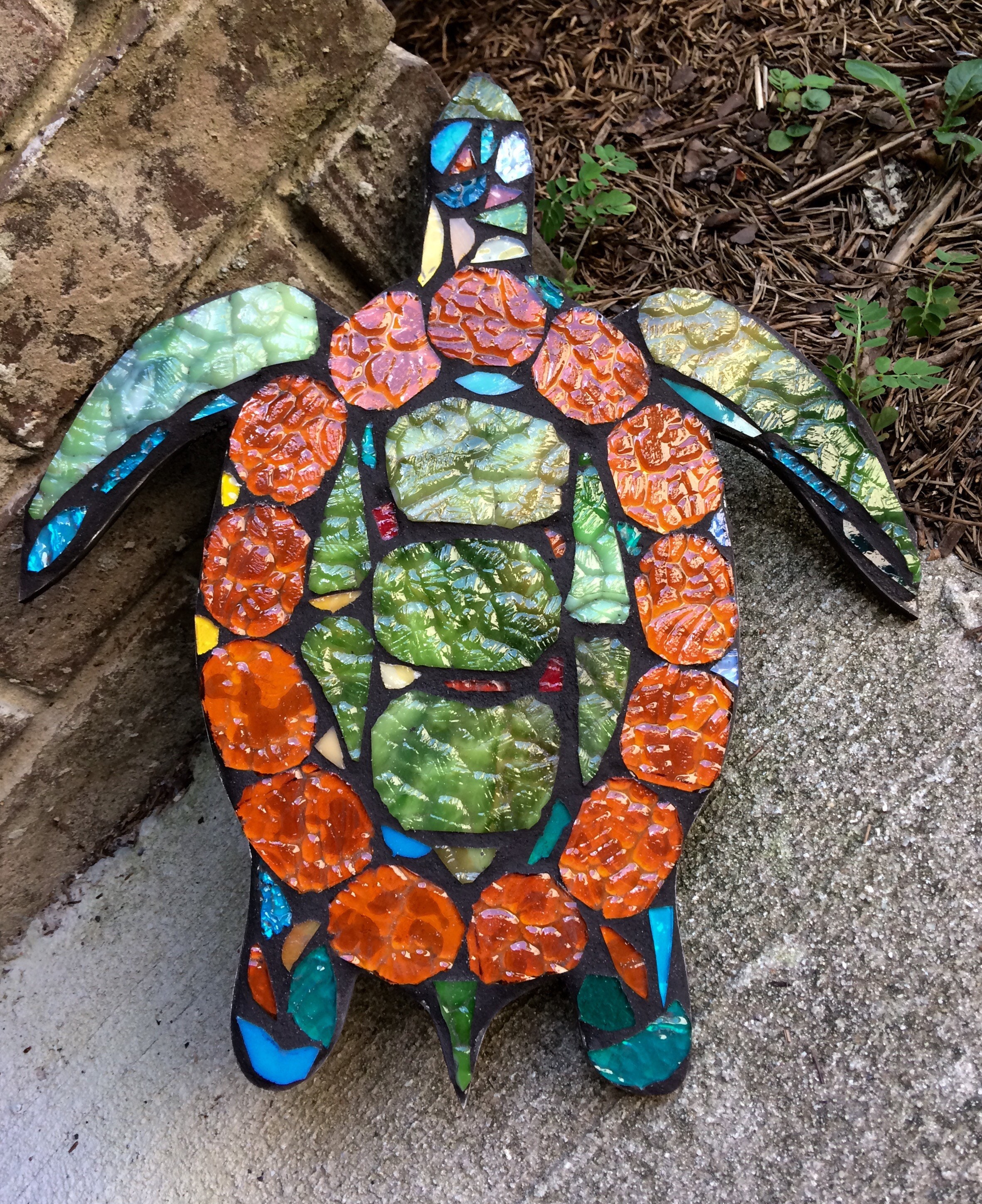 Sea Turtle Stained Glass Mosaic Ocean Beach Decor Sculpture | Etsy