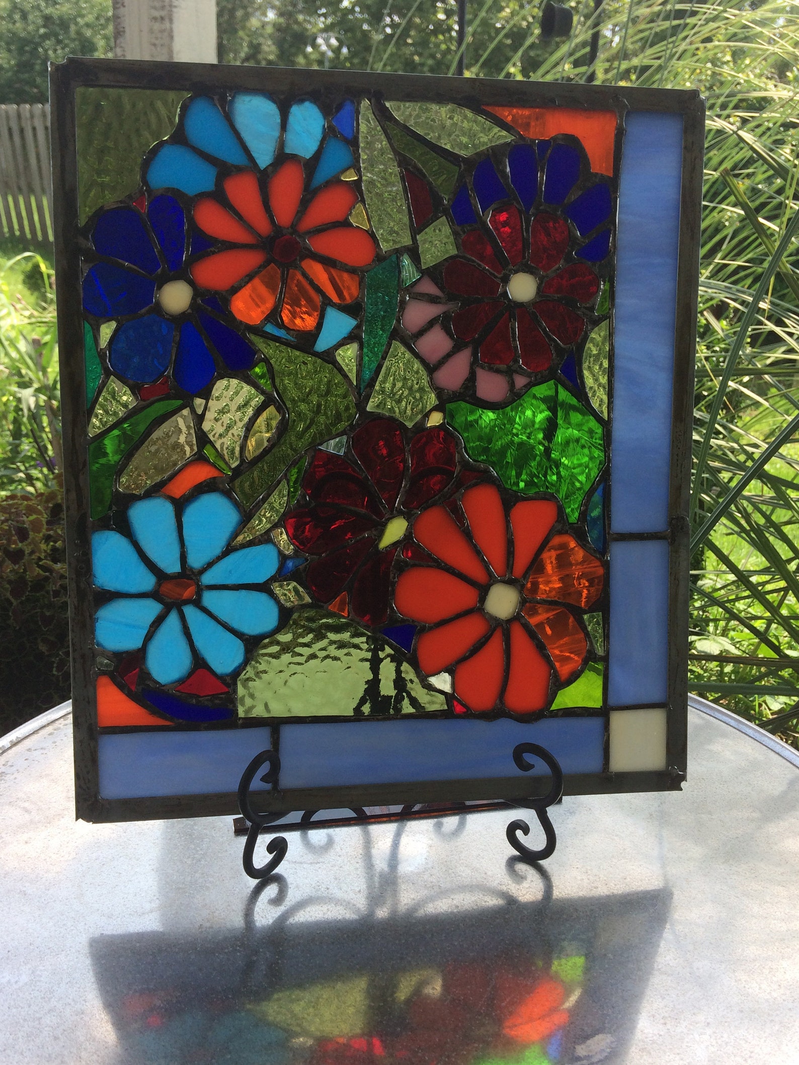 Stained Glass Sunflower Window Transom Panel Easter Suncatcher Etsy