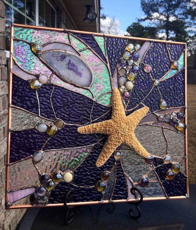 Starfish Stained Glass Window Tropical Sea Shell Sailboat - Etsy