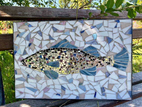 Stained Glass Mosaic Mirror Fish Tropical Nautical Wall Art | Etsy