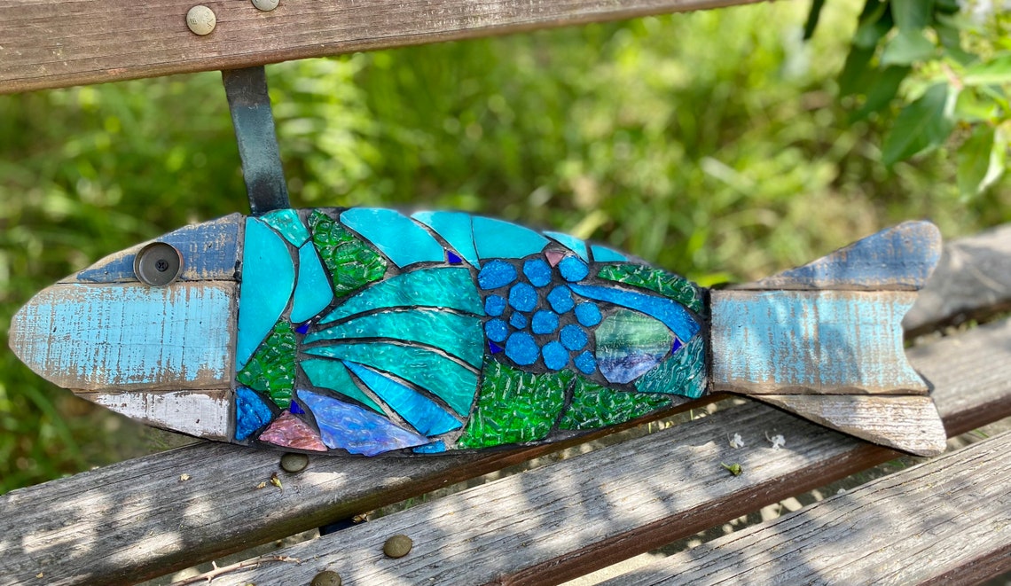 Stained Glass Mosaic Fish Tropical Nautical Wall Sculpture | Etsy