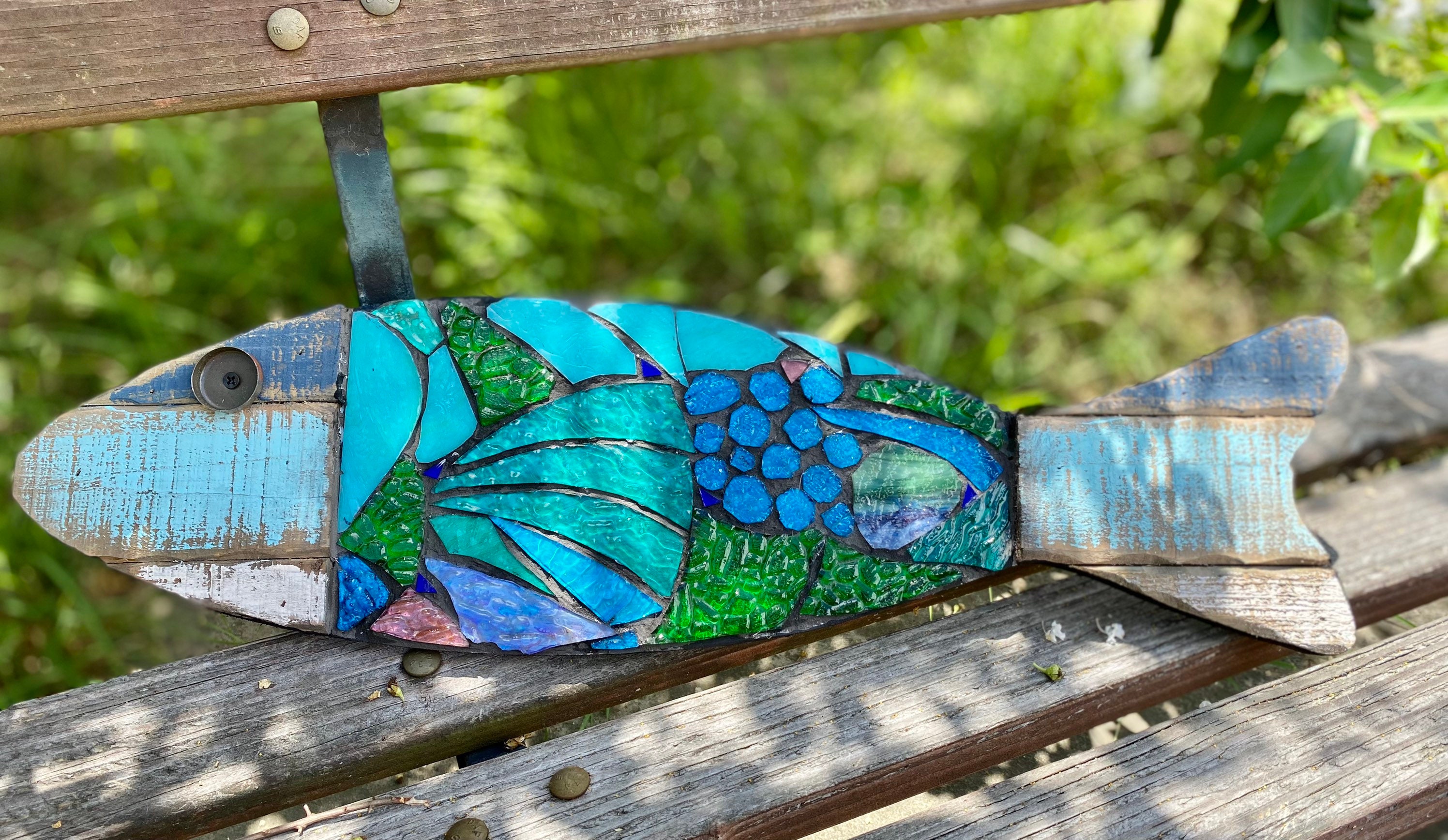 Stained Glass Mosaic Fish Tropical Nautical Wall Sculpture Wall Art ...