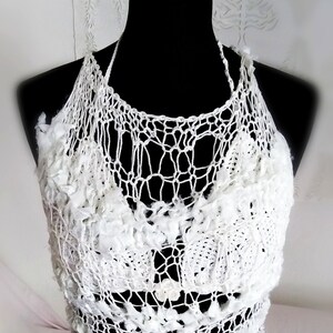 White Cotton Knit Tunic Top Sweater Hand Knitted Loose Summer Wedding ...