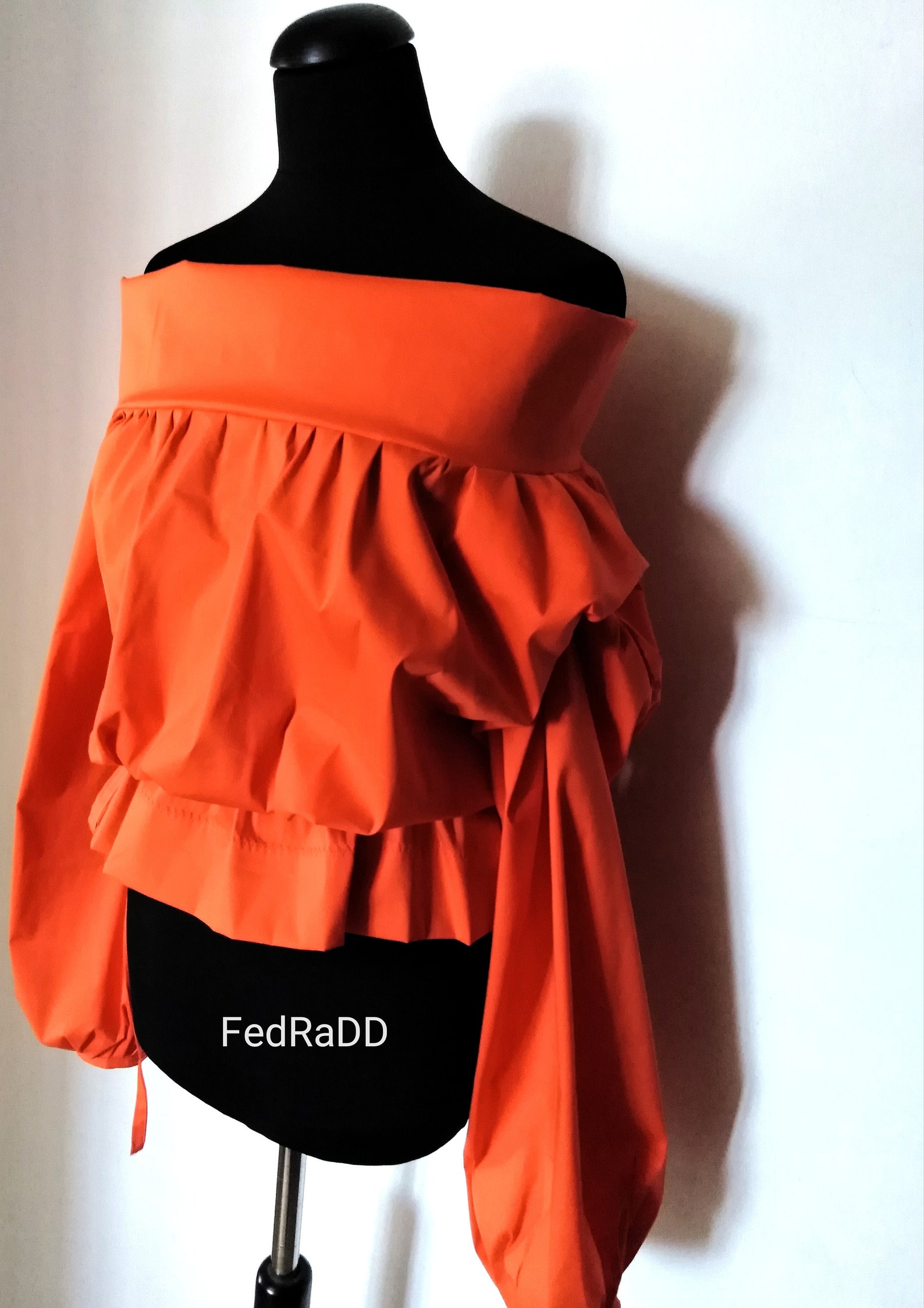 Orange Blousewomen S Tops Blouses off Shoulder Long Puffy - Etsy