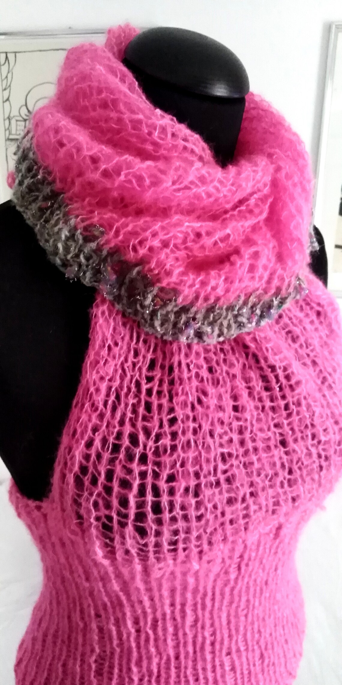 Magenta Sweater Tophandknit Light and Softopen Backwith | Etsy