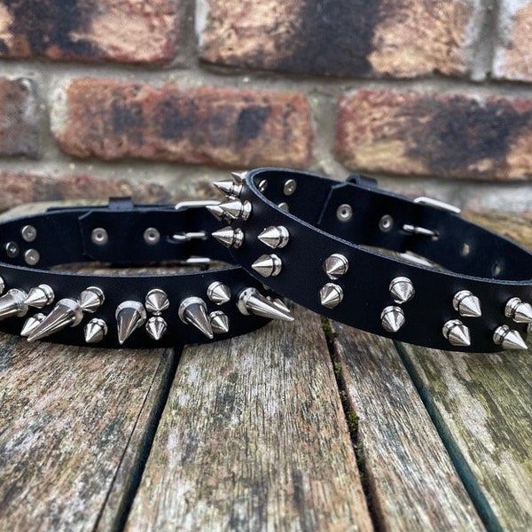 Spiked Real Leather Choker - Etsy