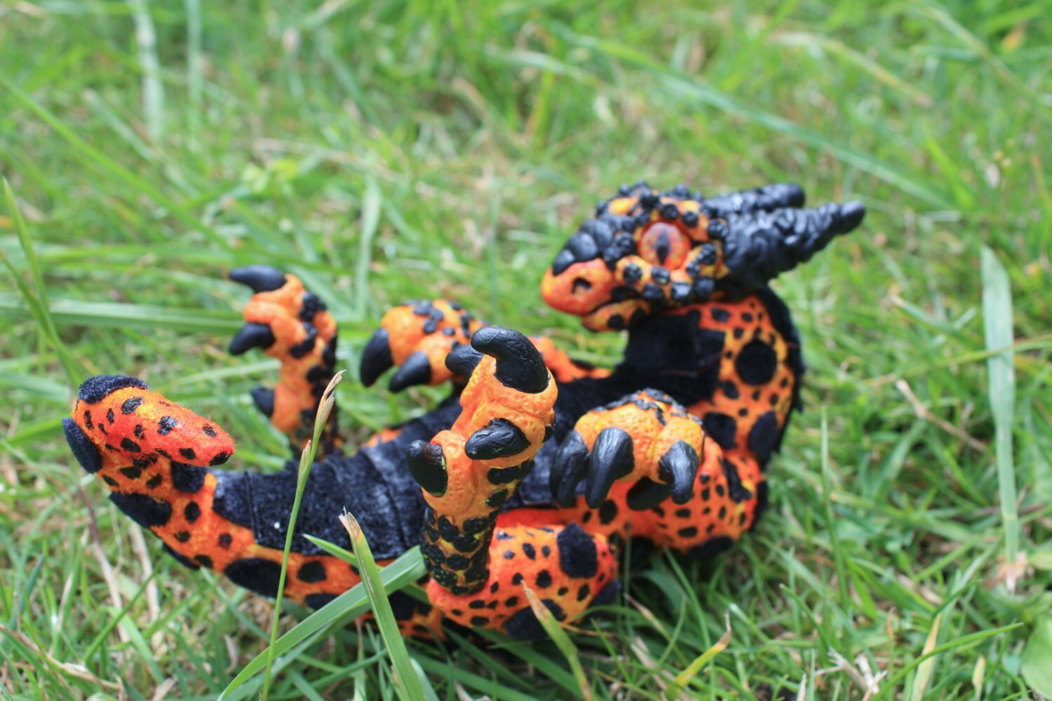 Pair of Poseable Art Doll, Volcanic Dragons, Textile Sculpture, Fantasy ...