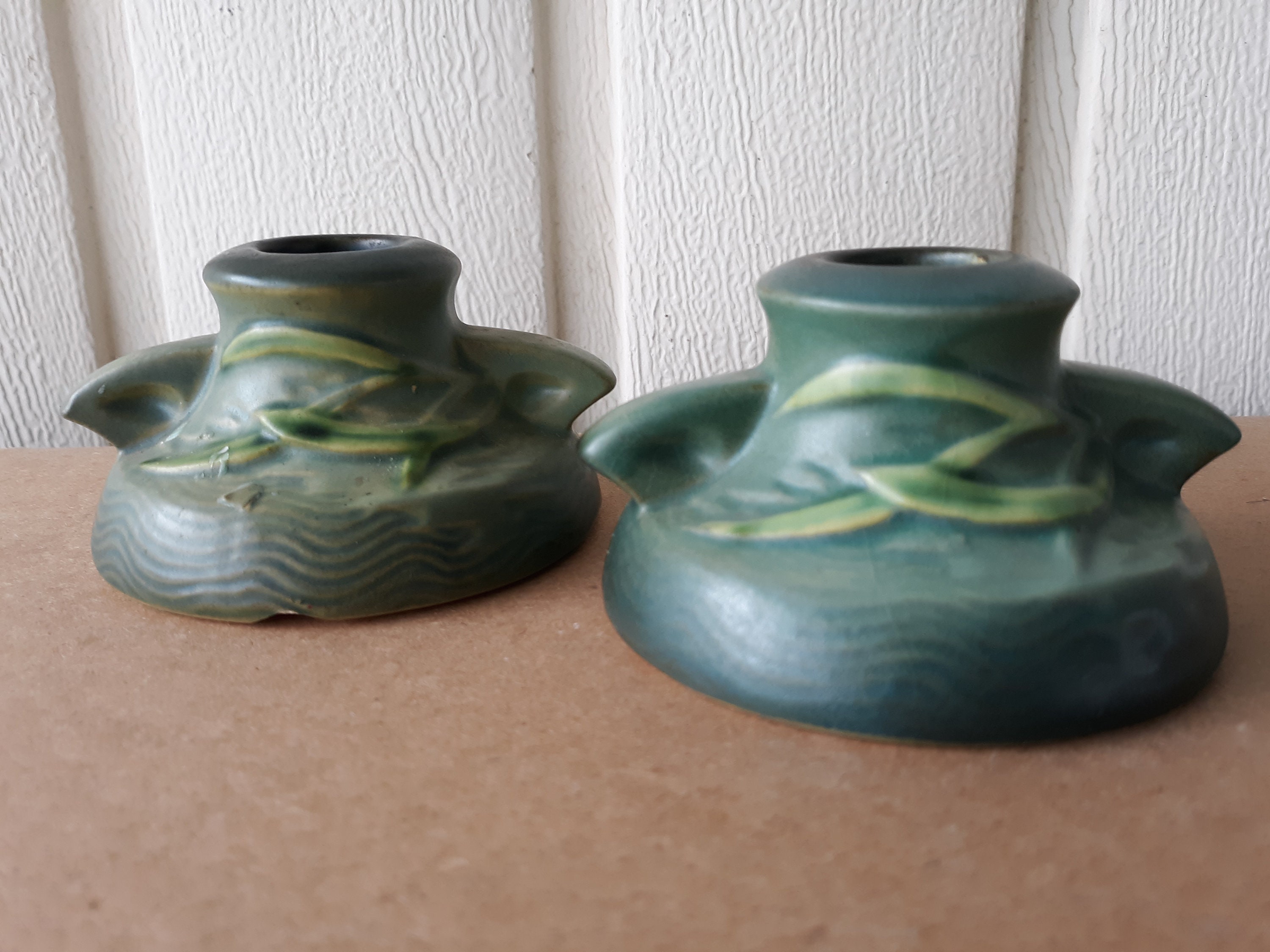 Roseville Pottery Candlesticks / Freesia Candleholders - Etsy