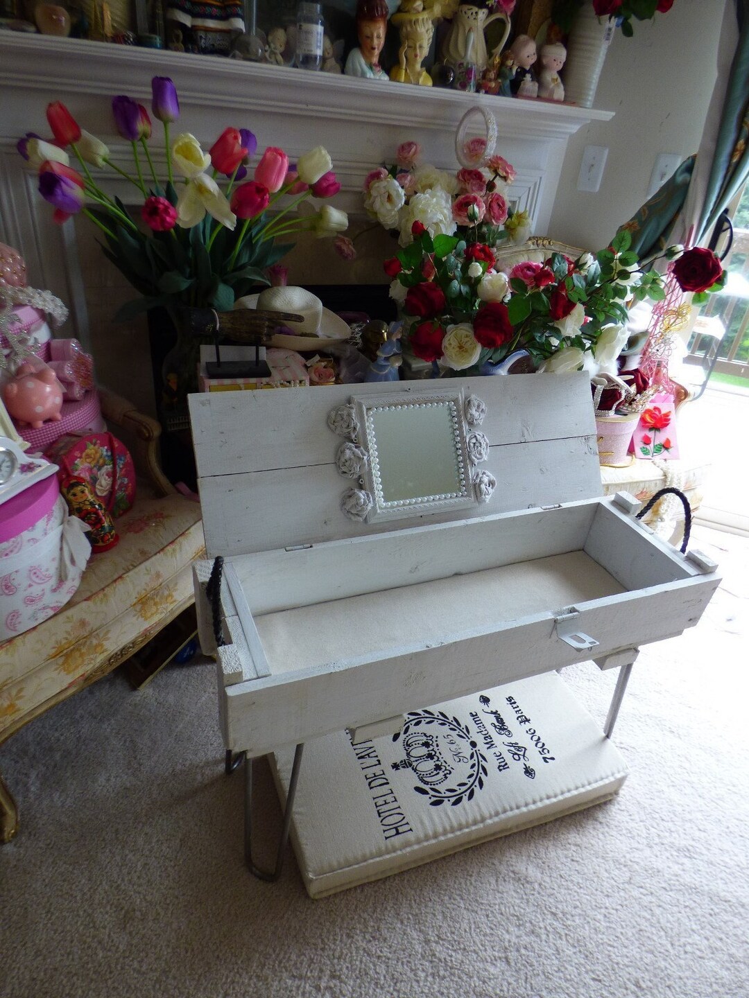 Repurposed Wooden-box Into Rustic Shabby Chic Coffee Table With Hairpin ...