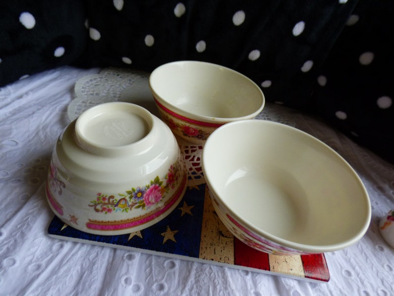 Vintage Shunta Melamine Ware 3 Piece Bowls No. 2023 Pink Rose - Etsy