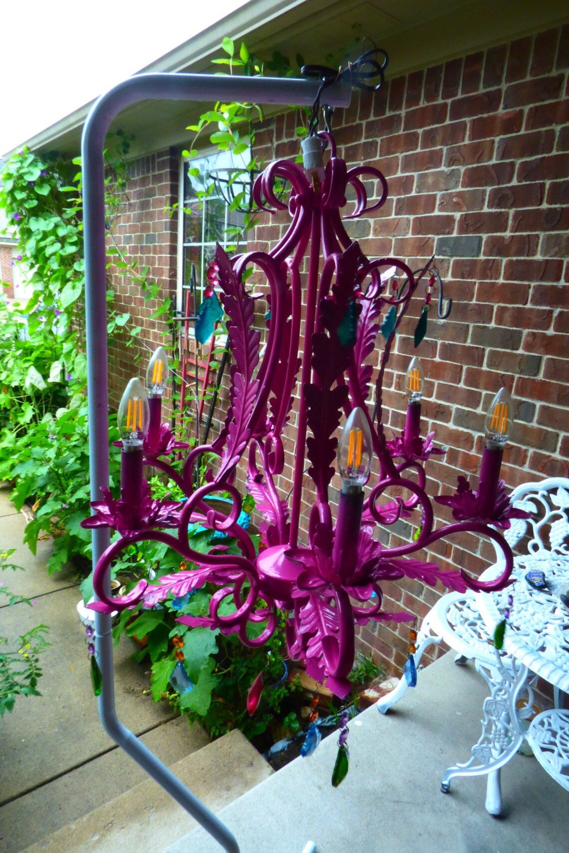 Upcycled Paris Pink Luminaire Six-arms Chandelier Makeover With Hand ...