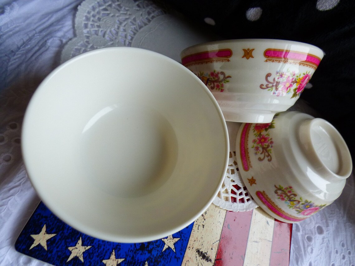 Vintage Shunta Melamine Ware 3 Piece Bowls No. 2023 Pink Rose - Etsy
