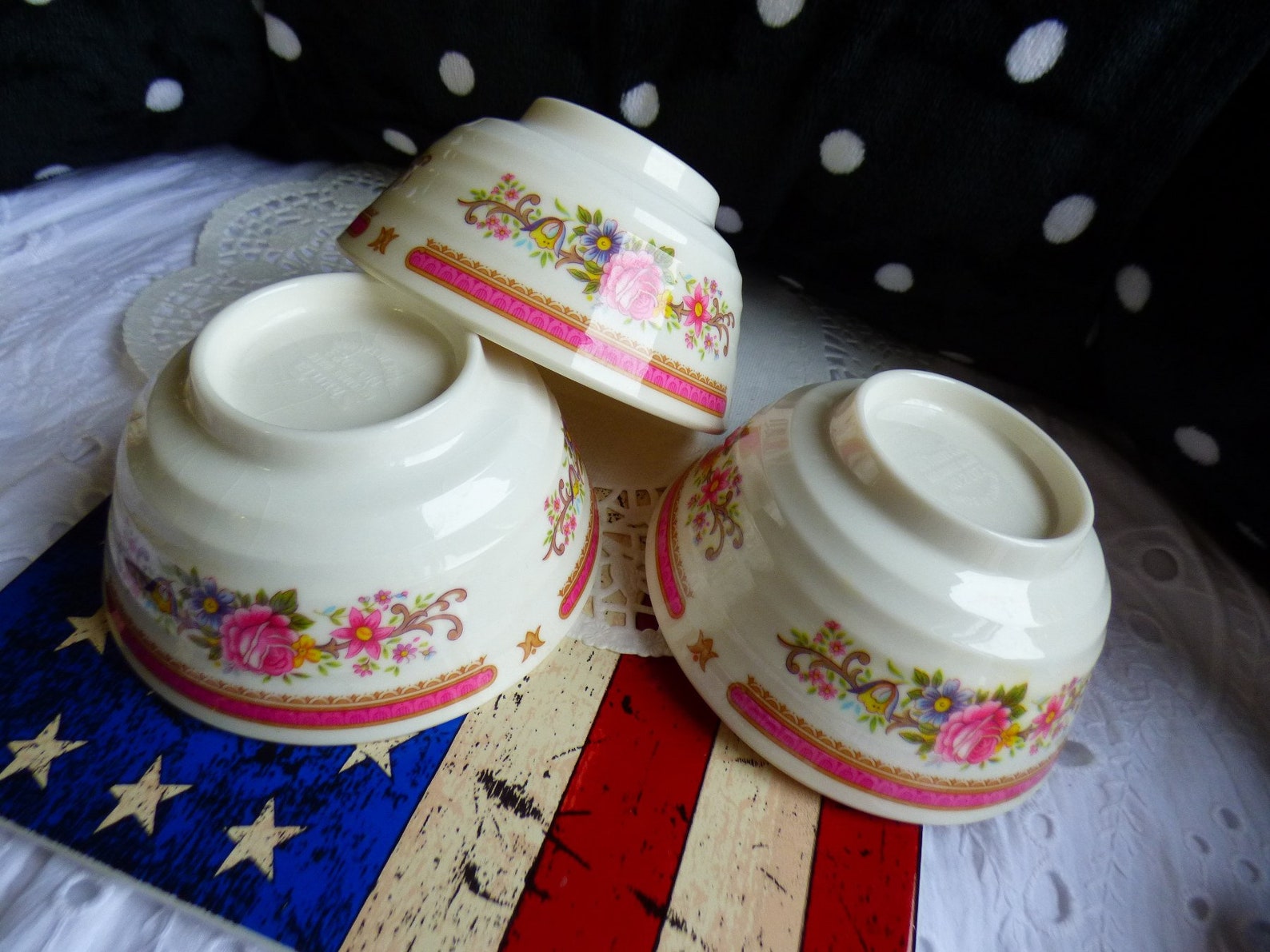 Vintage Shunta Melamine Ware 3 Piece Bowls No. 2023 Pink Rose - Etsy