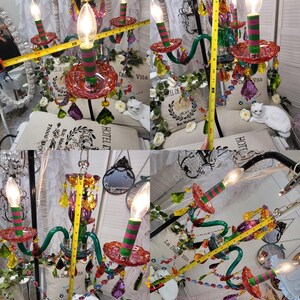 Bohemian Crystal Gypsy-gem Hand-colored Upcycled Chandelier One of a ...
