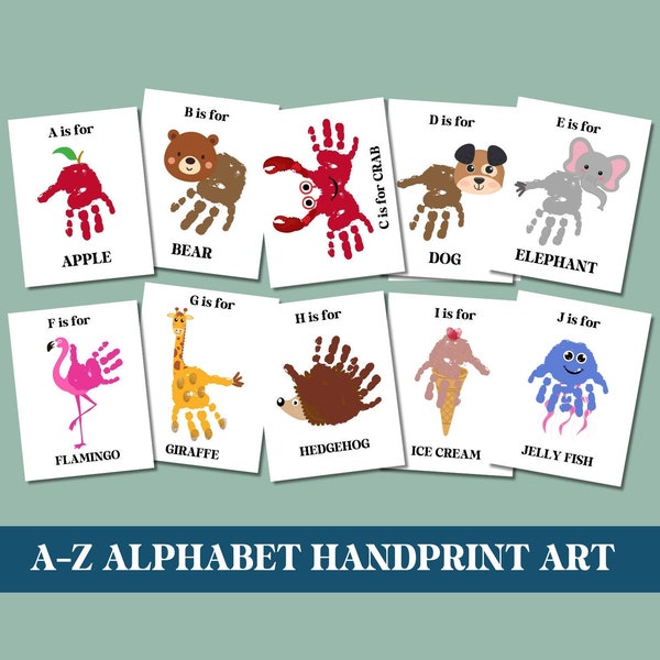 Handprint Alphabet - Etsy