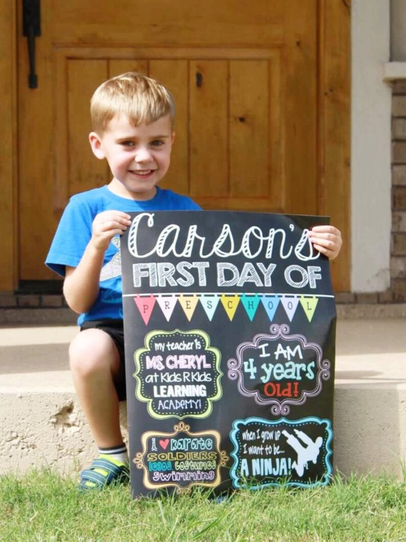 First Day of School Chalkboard Poster Sign for First Day of - Etsy