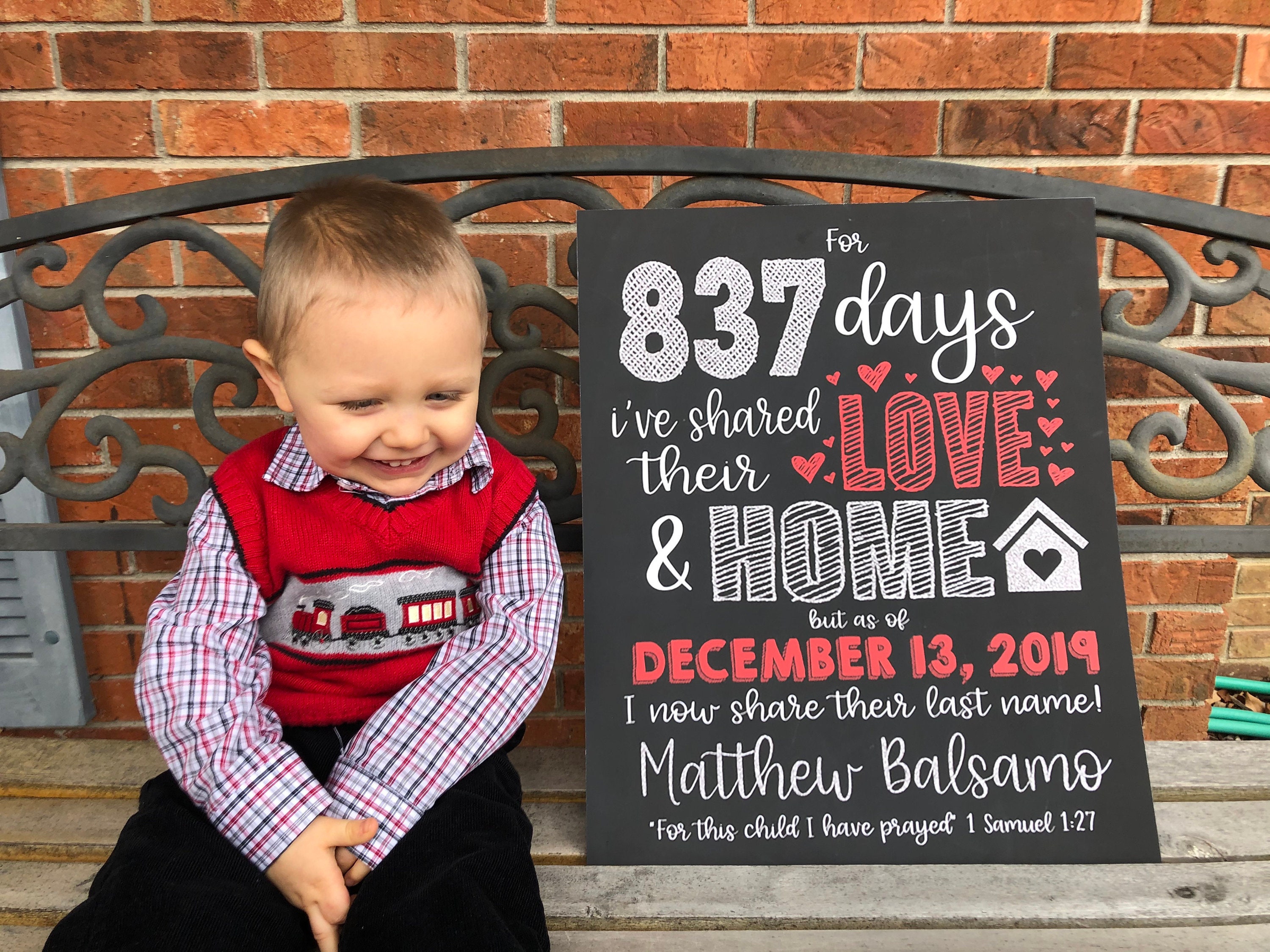 Printable Adoption Announcement Sign: Chalkboard Photoshoot Prop ...